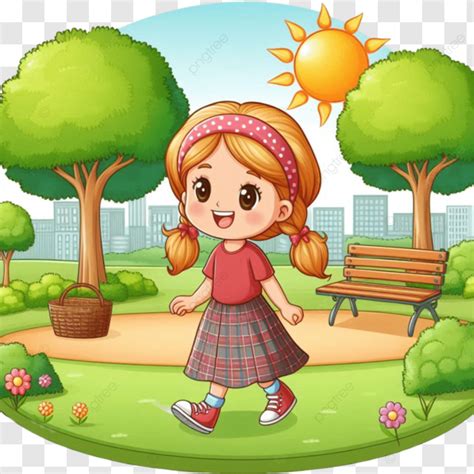 투명한 배경 속에서 정원에서 즐기고 있는 귀여운 소녀의 3d 사진 정원에서 즐기고 있는 귀여운 소녀의 3차원 사진 투명한 배경에 만화 Png 일러스트 및 이미지 에