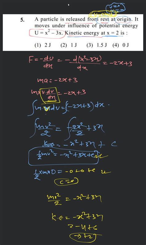 A Particle Is Released From Rest At Origin It Moves Under Influence Of P