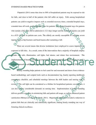 evidence based practice paper patient fall reduction program coursework