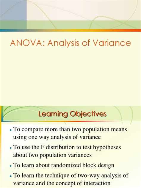 Hypothesis Testing Anova Pdf Analysis Of Variance Variance