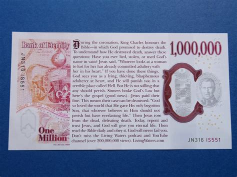 King Charles £1000000 One Million Pounds Novelty Note Bill England