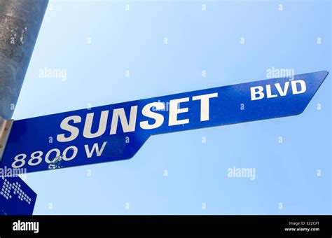 Sunset Boulevard Street Sign West Hollywood Los Angeles California