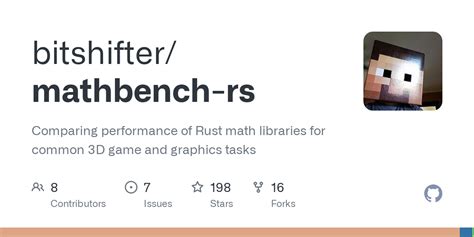 github bitshifter mathbench rs comparing performance of rust math libraries for common 3d