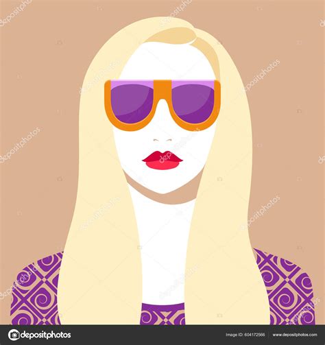 Beautiful Woman Long Blonde Hair Full Red Lips Wearing Fashionable