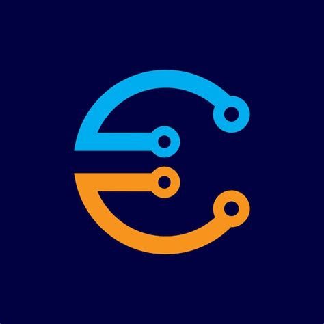 E Technology Logo Design Premium Vector