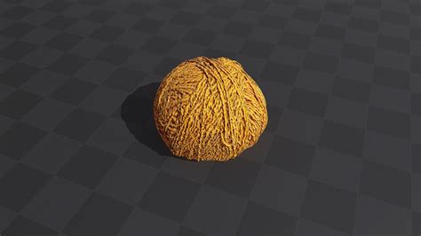 Желтый клубок пряжи скачать бесплатно 3d модель с текстурами в высоком качестве