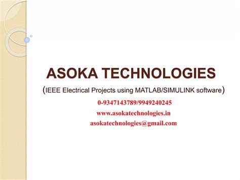 Ieee Electrical Projects Using Matlabsimulink Software Ppt