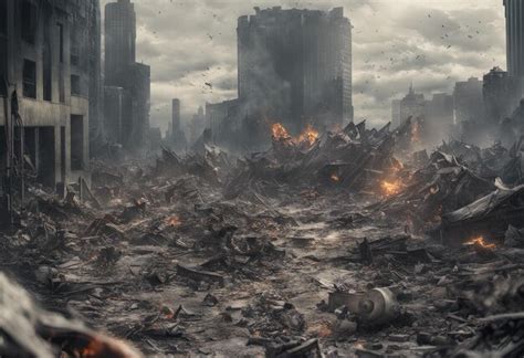 Premium Photo Illustration Of Bomb Explosion In Middle Of City For