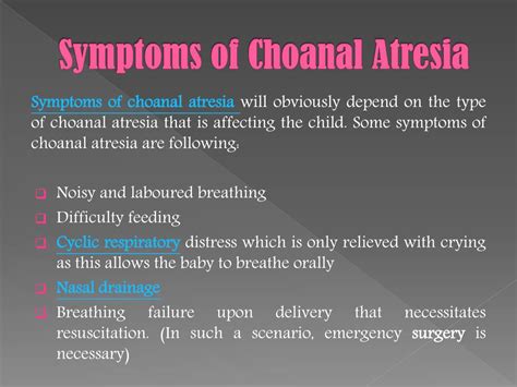 Ppt Choanal Atresia Symptoms Causes Treatment And Prevention