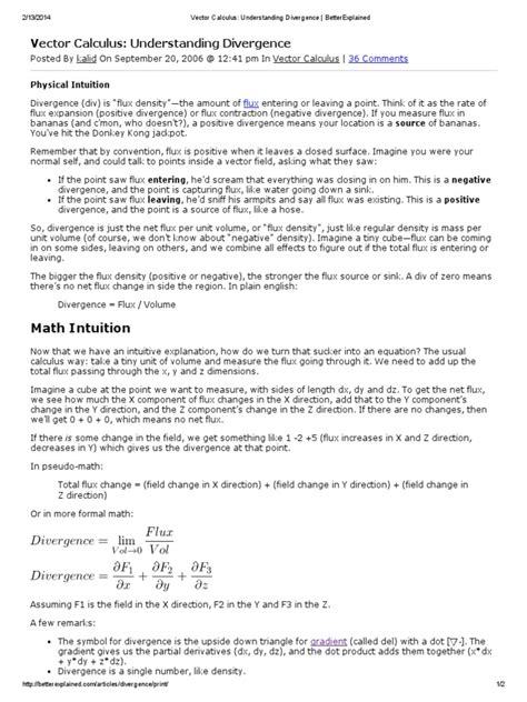 Pdf Vector Calculus Understanding Divergence Dokumen Tips