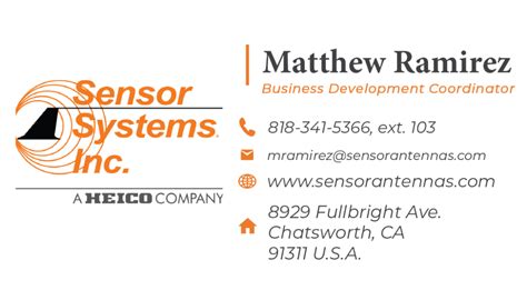 Matthew Ramirez Sensor Systems Inc Aircraft Antenna