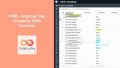 html col tag defining table column properties codelucky