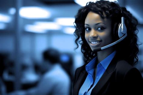 Premium Photo A Woman Wearing A Headset In An Office Setting