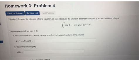 Solved Homework 3 Problem 4 Previous Problem Problem List