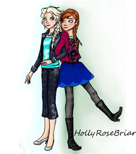 Modern Elsa And Anna By Hollyrosebriar On Deviantart
