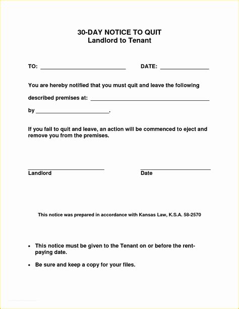 30 Day Notice To Vacate California Template Free