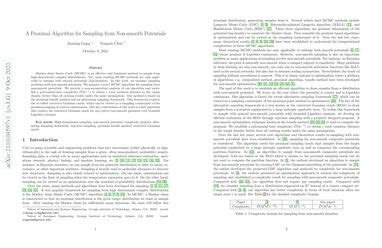 A Proximal Algorithm For Sampling From Non Smooth Potentials Papers