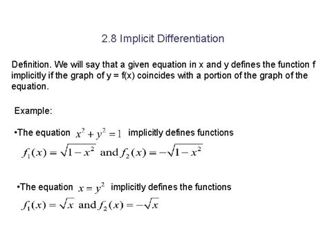 2 8 Implicit Differentiation Definition We Will Say
