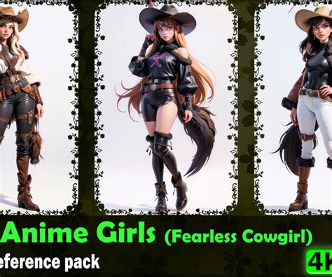 Artstation 450 Anime Girls Fearless Cowgirl Images Reference Pack