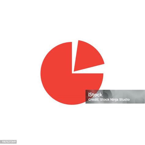 Ilustración De Gráfico Circular Icono Rojo Sobre Fondo Blanco Ilustración Vectorial De Estilo