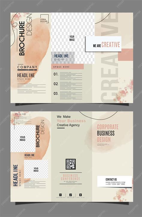 벡터 삼중 브로셔 템플릿 프리미엄 벡터