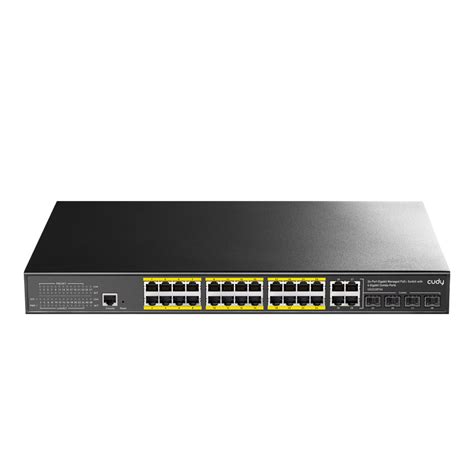 24 Port Layer 2 Managed Gigabit Poe Switch With 4 Gigabit Combo Ports 300w Gs2028ps4 300w