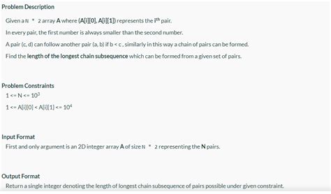 Solved Problem Description Given A N 2 Array A Where Chegg Com