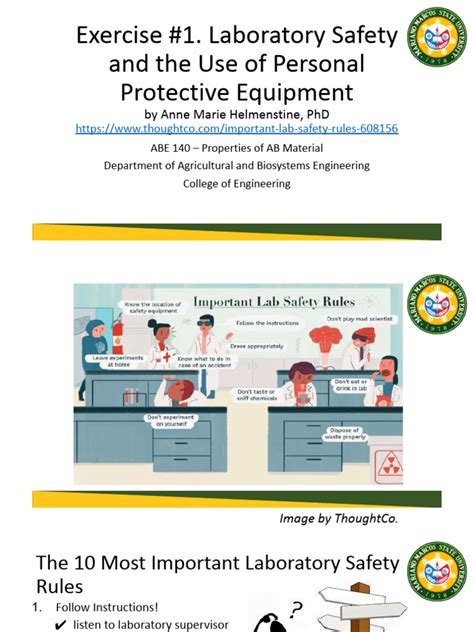 Laboratory Exercise 1 Pdf Laboratories Occupational Safety And Health