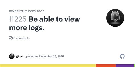 Be Able To View More Logs Issue 225 Hexparrot Mineos Node GitHub