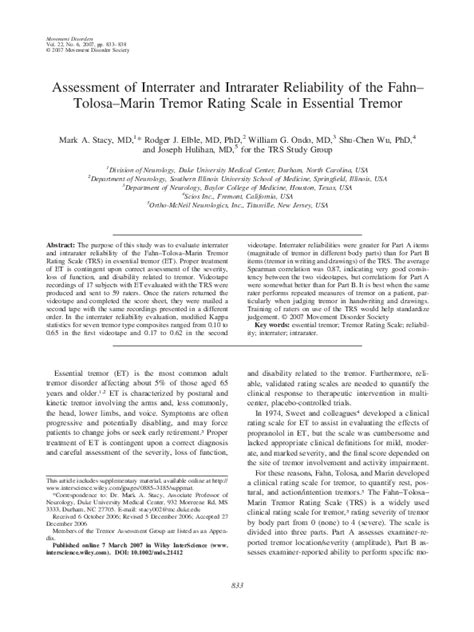 Fahn Tolosa Marin Tremor Rating Scale Pdf Drawings Fasrmade
