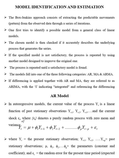 Time Series Lecture Notes Ch 6 Pdf Autoregressive Model