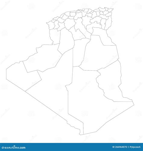Algeria Political Map Of Administrative Divisions Stock Illustration
