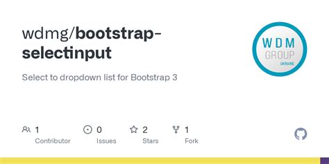 Github Wdmgbootstrap Selectinput Select To Dropdown List For