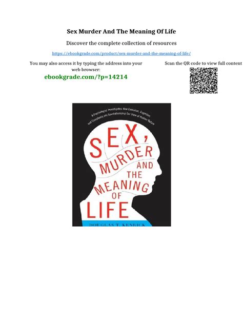 Sex Murder And The Meaning Of Life Full Access Pdf Intellectual