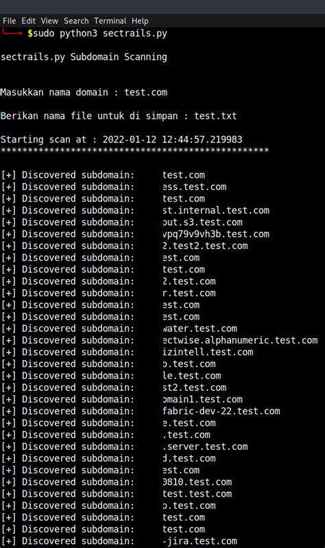 Github Diveprog Sectrails Subdomain Scanner Using Securitytrails Api