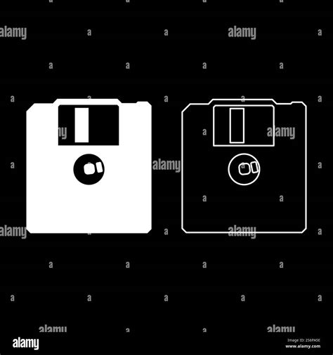 Diskette Floppy Disk Storage Concept Icon White Color Vector