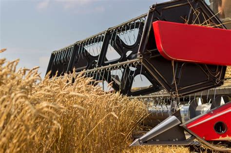 Premium Photo Combine Harvesting A Wheat Field Combine Working The Field