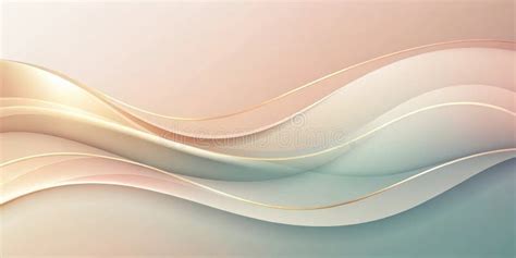 Abstract Pastel Waves With Golden Accents Elegant Background Design