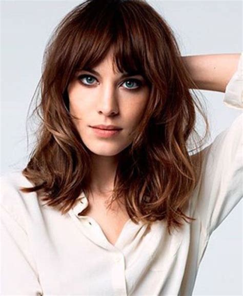 Layered Lob With Bangs Hairstylingstudio