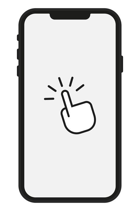 Smartphone Screen With Hand Cursor Click Vector Illustration Vector Art At Vecteezy