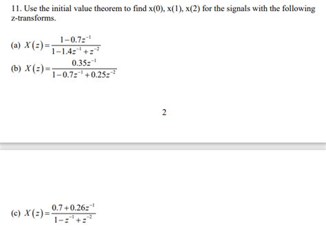 solved 11 use the initial value theorem to find x 0 x 1