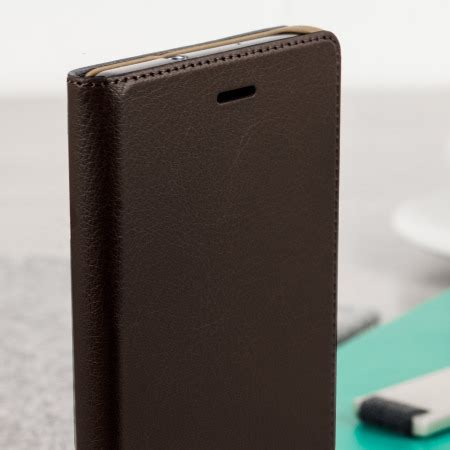 Official Huawei P Lite Flip Cover Case Brown