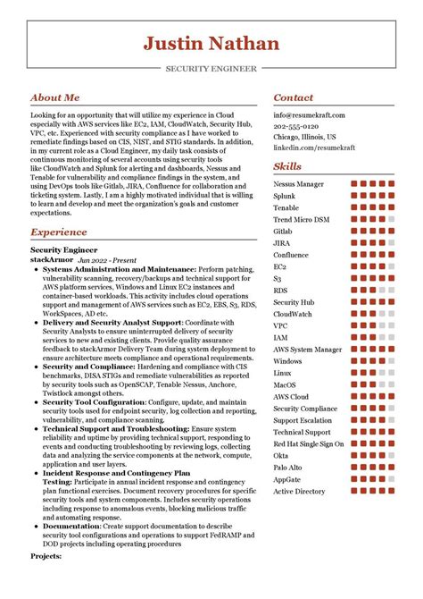 Security Engineer CV Example In 2025 ResumeKraft