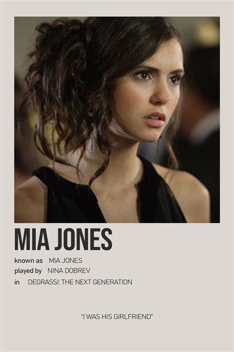 Mia Jones Minimalist Polaroid Poster Degrassi Degrassi The Next