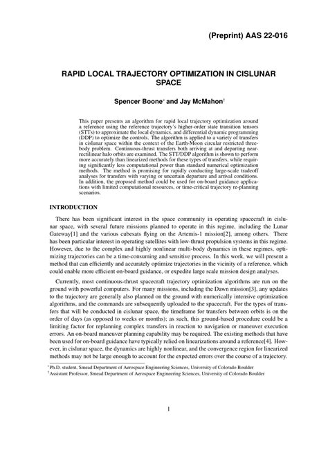 Pdf Rapid Local Trajectory Optimization In Cislunar Space