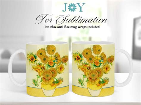 Sunflowers Vincent Van Gogh Mug Wrap Sublimation Design 11oz 12oz And