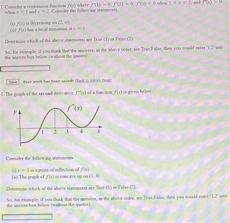 solved consider a continuous function f x where f 1
