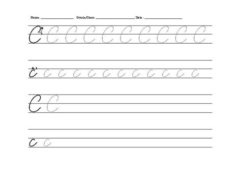 Printable Cursive Letter C Worksheet Free Download And Print For You
