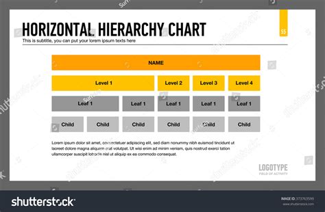 Horizontal Hierarchy Chart Template Stock Vector Royalty Free