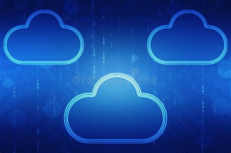 2d Illustration Of Cloud Computing Digital Cloud Computing Concept